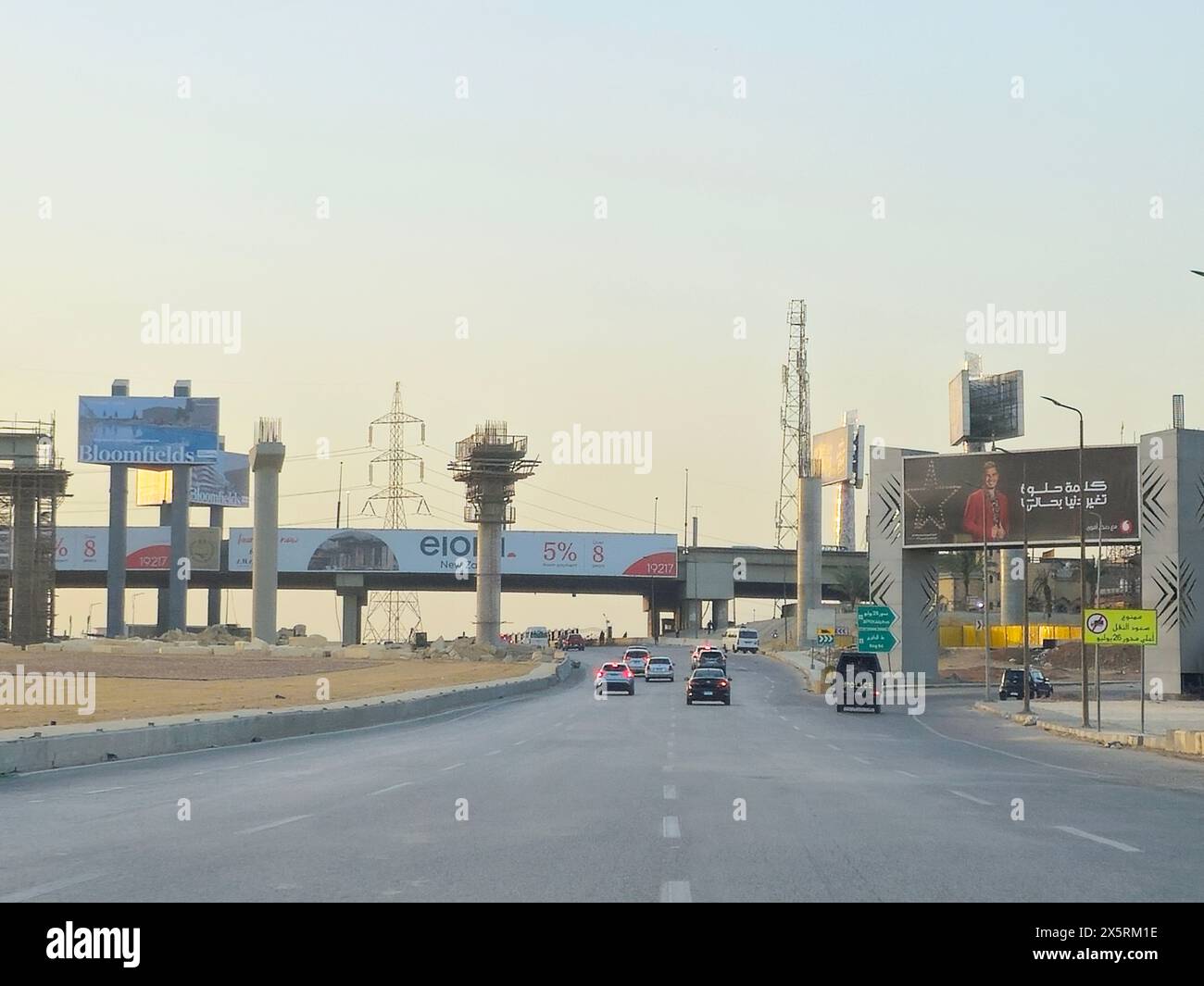 Giza, Egypt, April 2 2024: Giza monorail site, under construction by ...