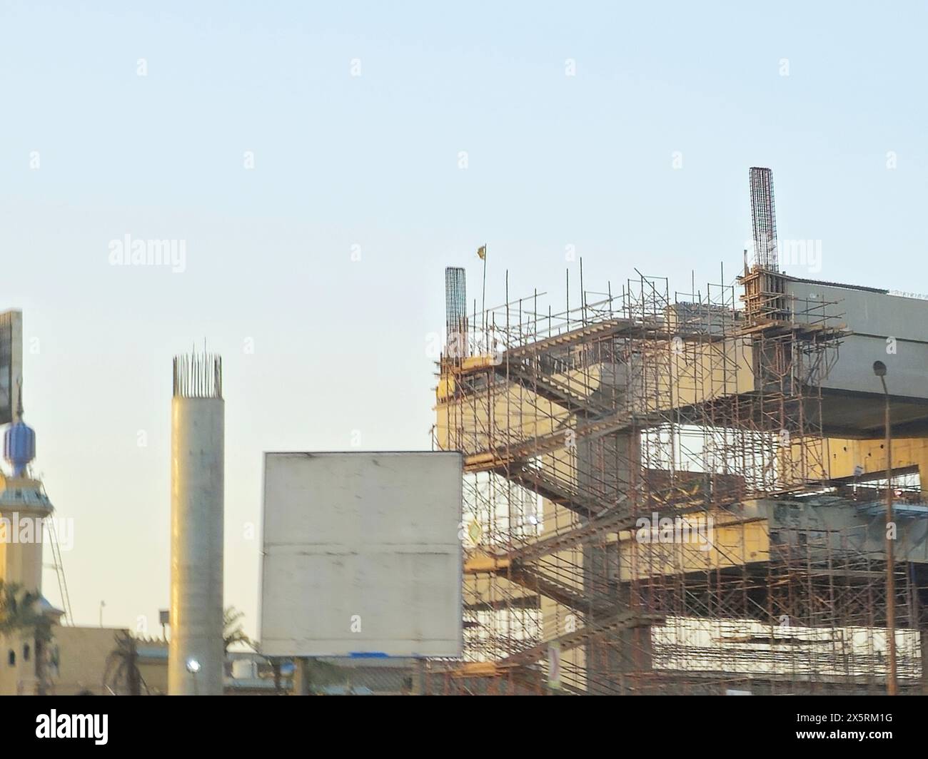 Giza, Egypt, April 2 2024: Giza monorail site, under construction by ...