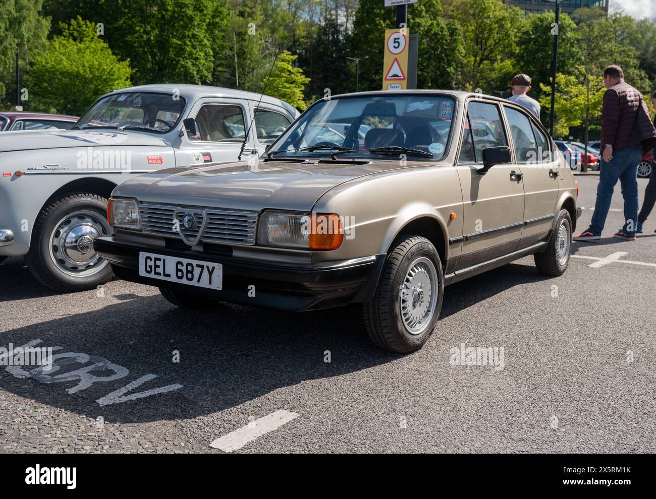 Italian car show at Brooklands museum in Surrey UK. Ferrari ...
