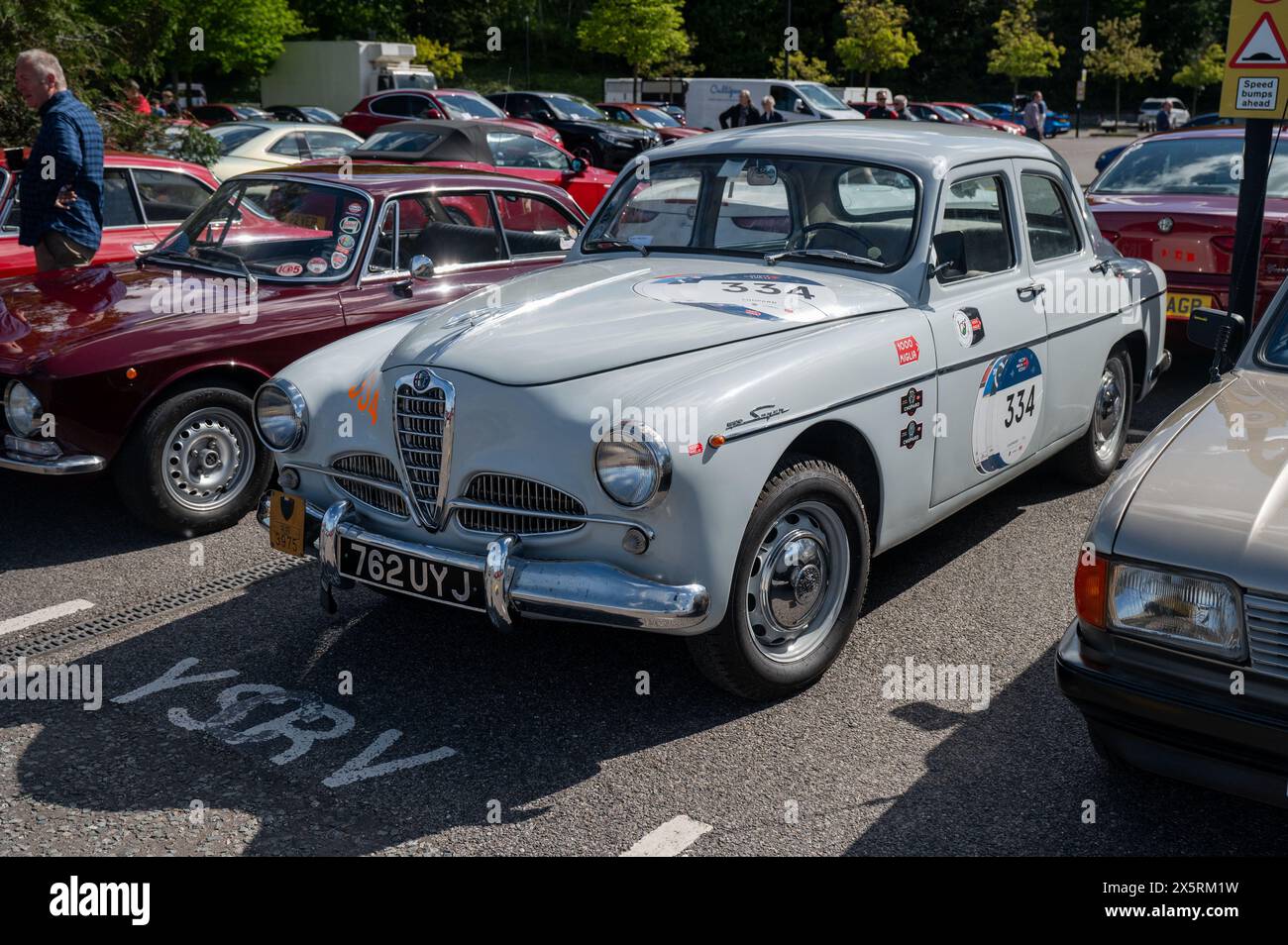 Italian car show at Brooklands museum in Surrey UK. Ferrari ...