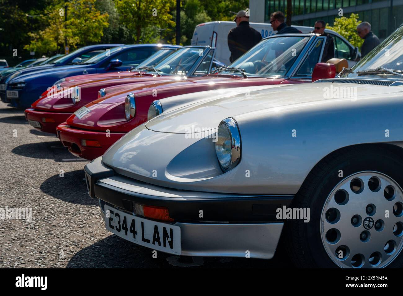 Italian car show at Brooklands museum in Surrey UK. Ferrari ...