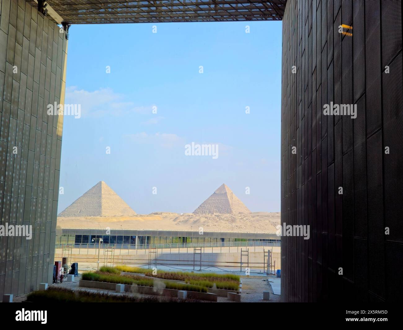 Giza, Egypt, April 13 2024: Giza pyramids view from The Grand Egyptian ...