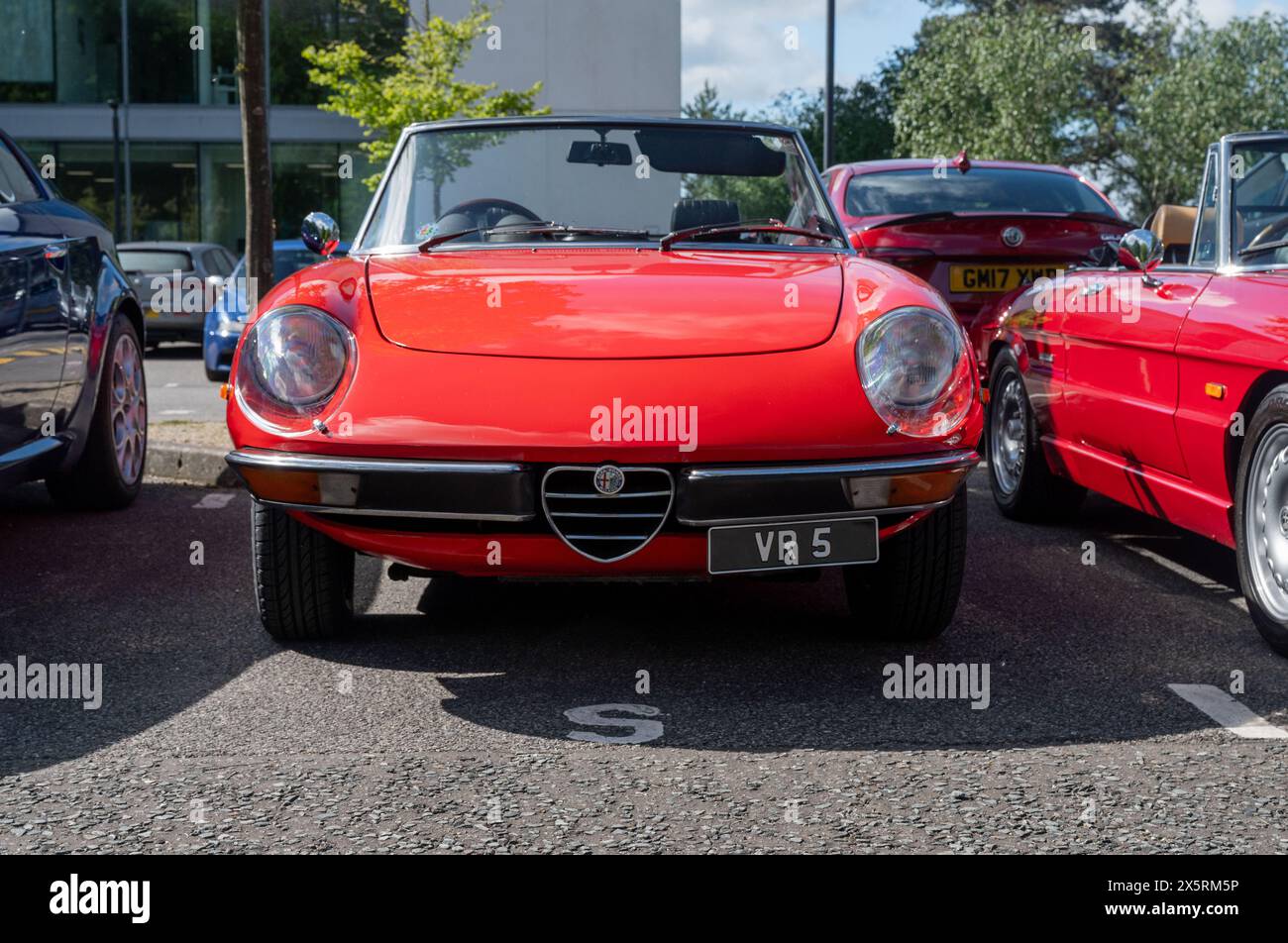 Italian car show at Brooklands museum in Surrey UK. Ferrari ...