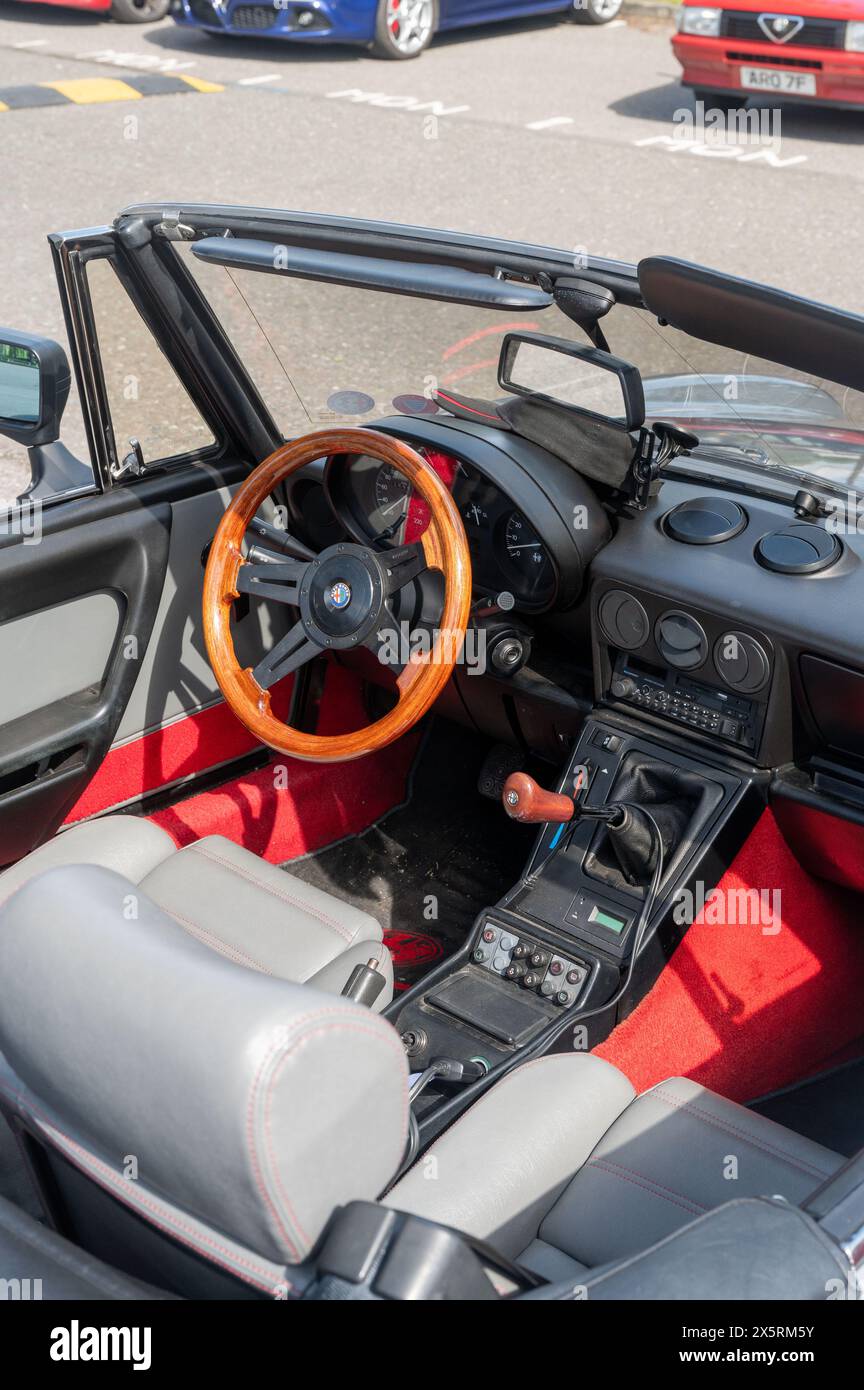 Italian car show at Brooklands museum in Surrey UK. Ferrari ...