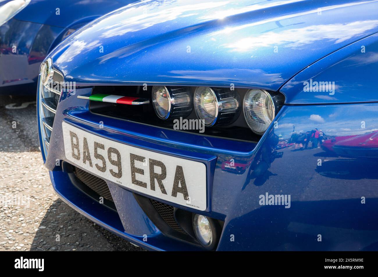 Italian car show at Brooklands museum in Surrey UK. Ferrari ...