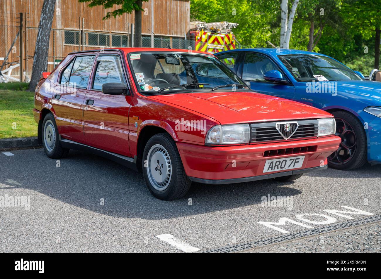Italian car show at Brooklands museum in Surrey UK. Ferrari ...