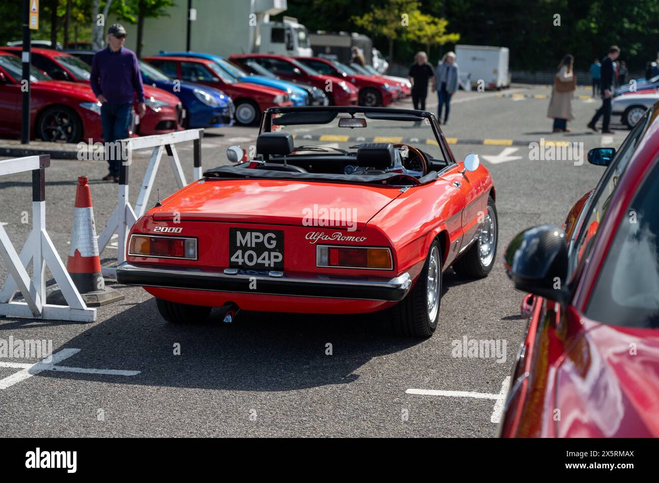 Italian car show at Brooklands museum in Surrey UK. Ferrari ...