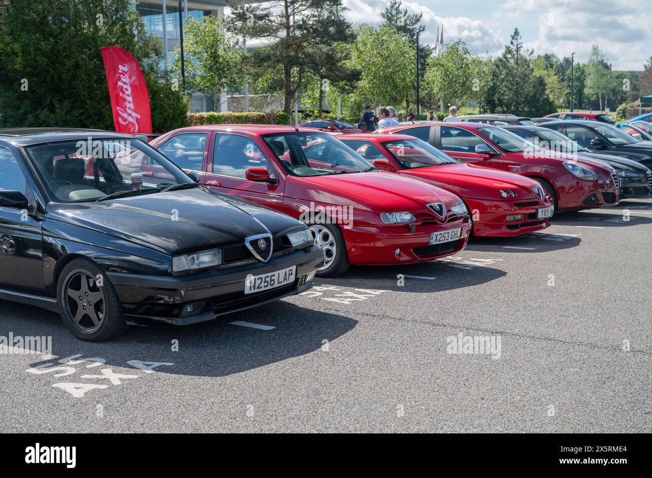 Italian car show at Brooklands museum in Surrey UK. Ferrari ...