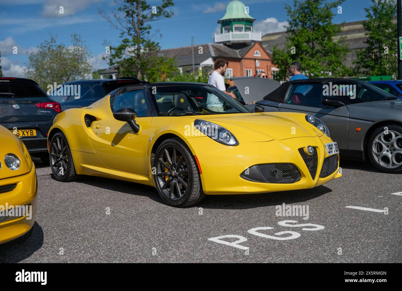 Italian car show at Brooklands museum in Surrey UK. Ferrari ...