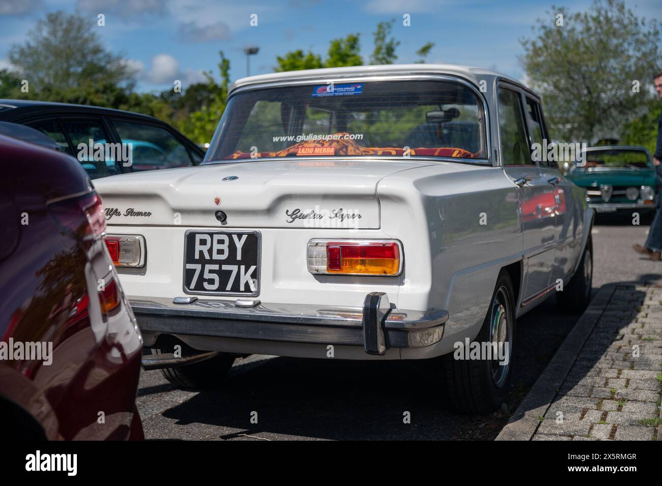 Italian car show at Brooklands museum in Surrey UK. Ferrari ...