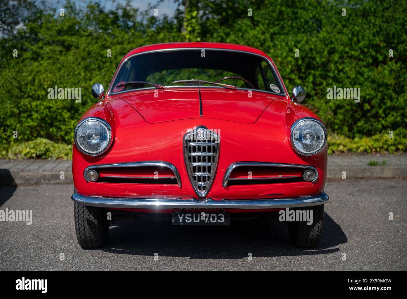 Italian car show at Brooklands museum in Surrey UK. Ferrari ...
