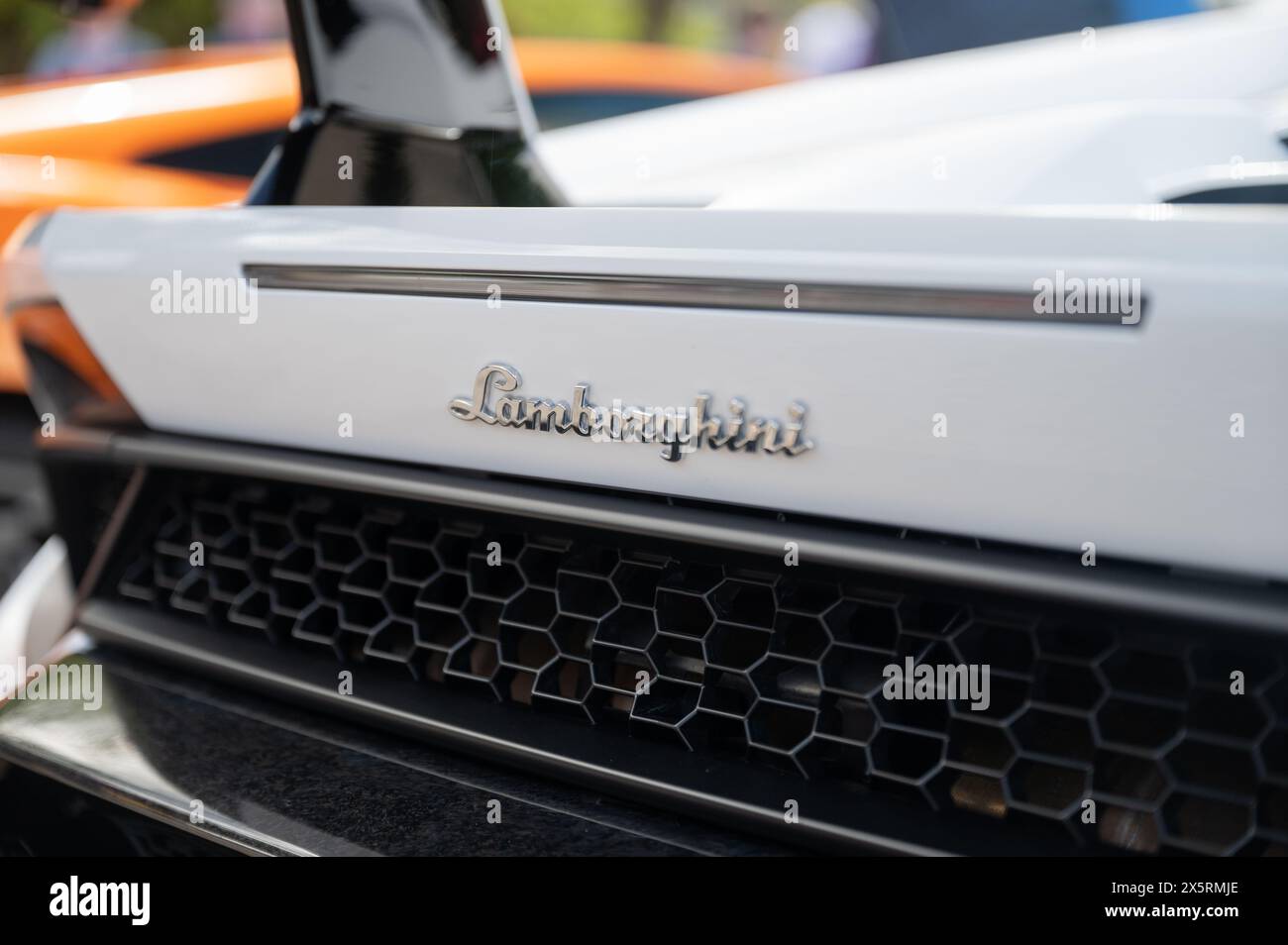 Italian car show at Brooklands museum in Surrey UK. Ferrari ...