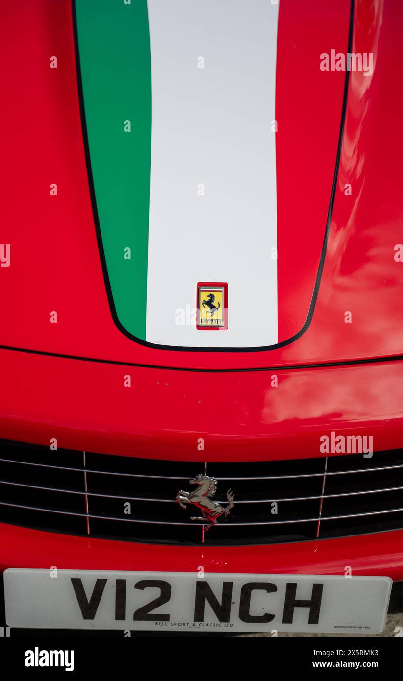 Italian car show at Brooklands museum in Surrey UK. Ferrari ...