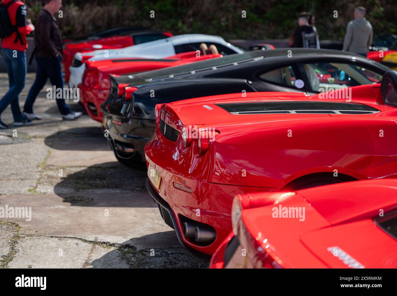 Italian car show at Brooklands museum in Surrey UK. Ferrari ...