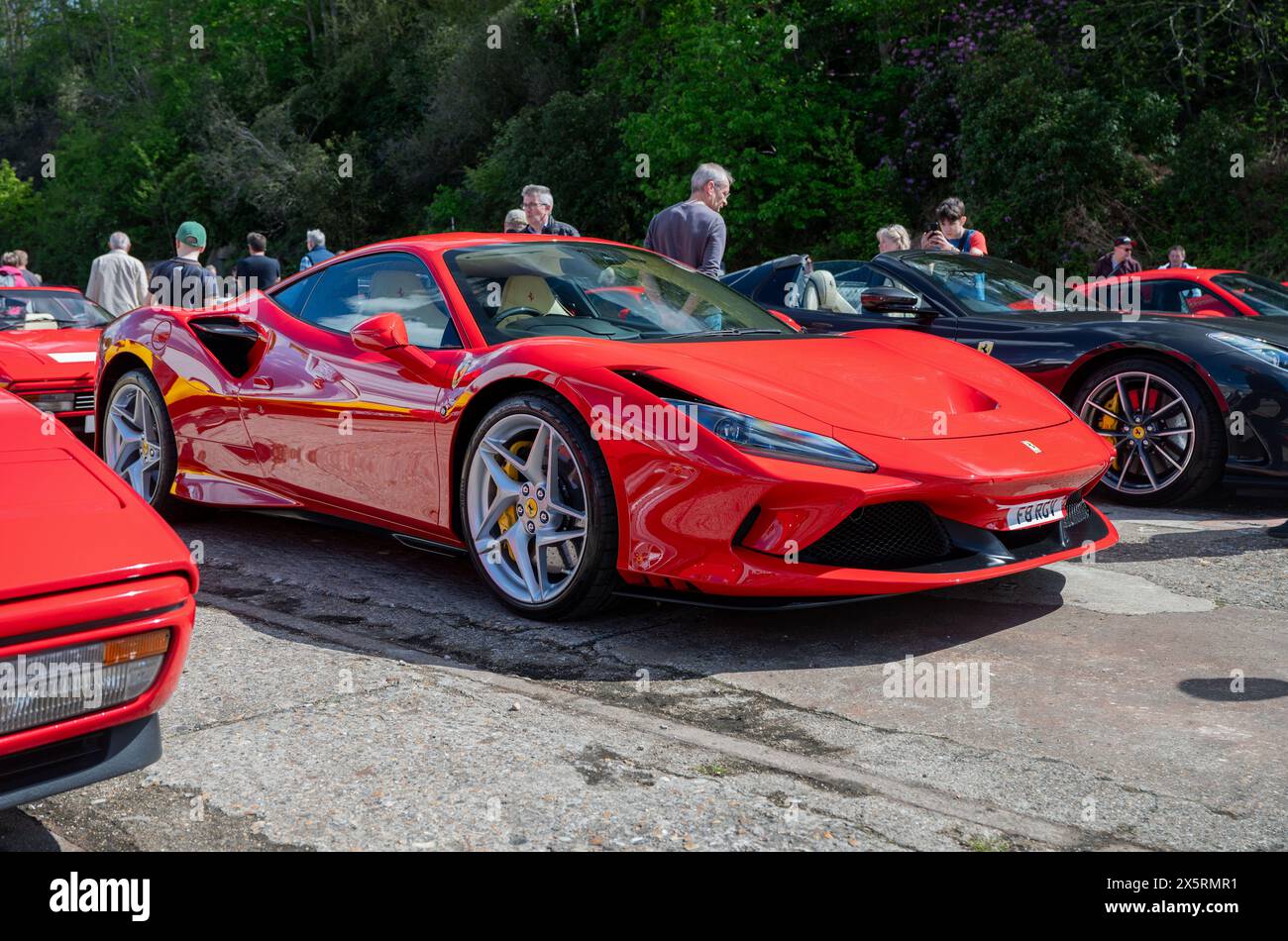 Italian car show at Brooklands museum in Surrey UK. Ferrari ...