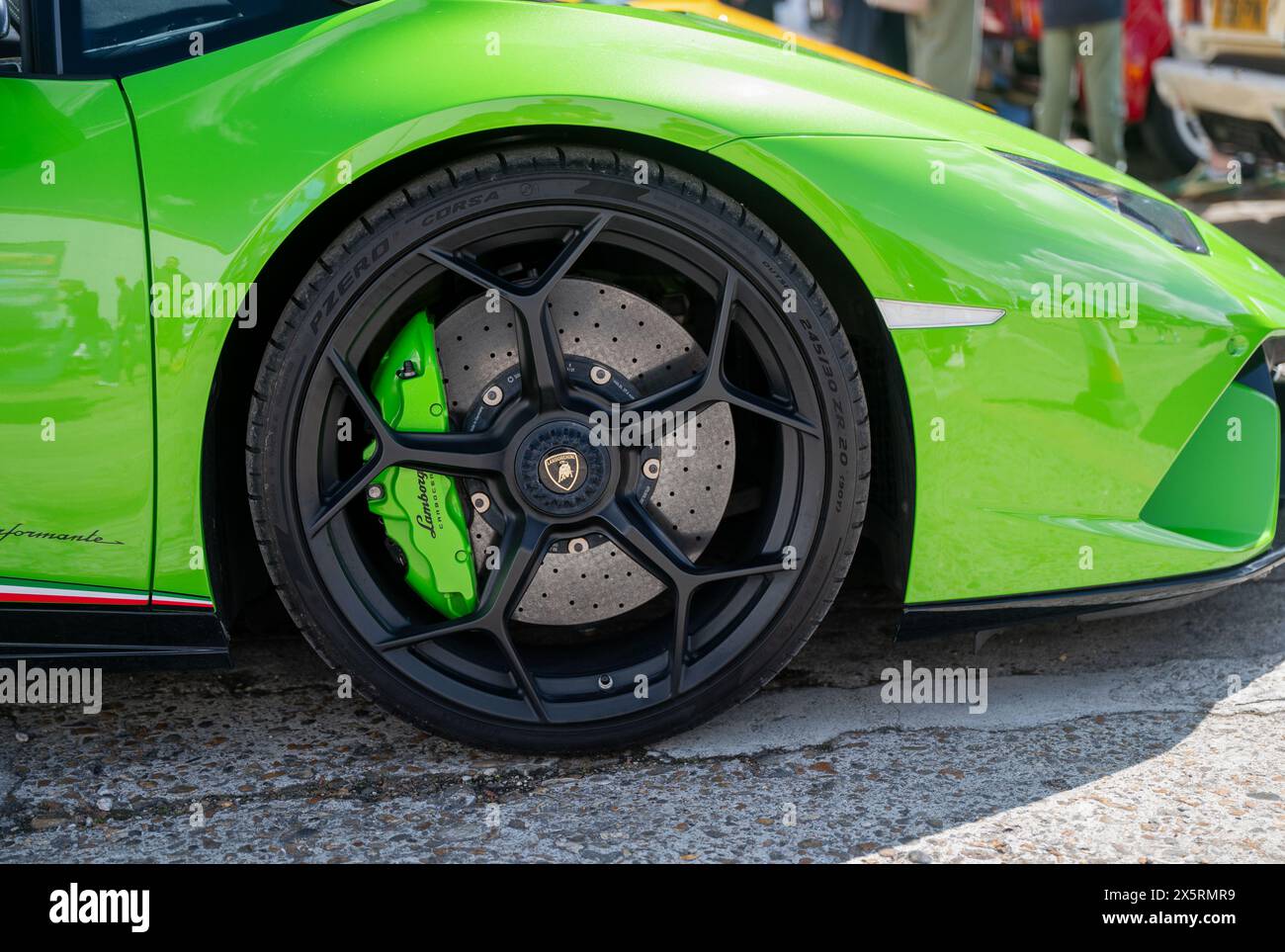 Italian car show at Brooklands museum in Surrey UK. Ferrari ...