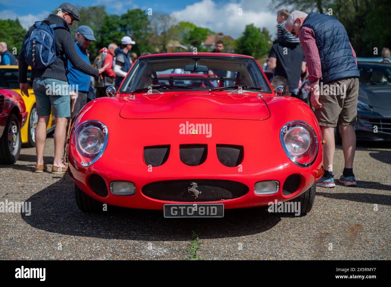 Italian car show at Brooklands museum in Surrey UK. Ferrari ...