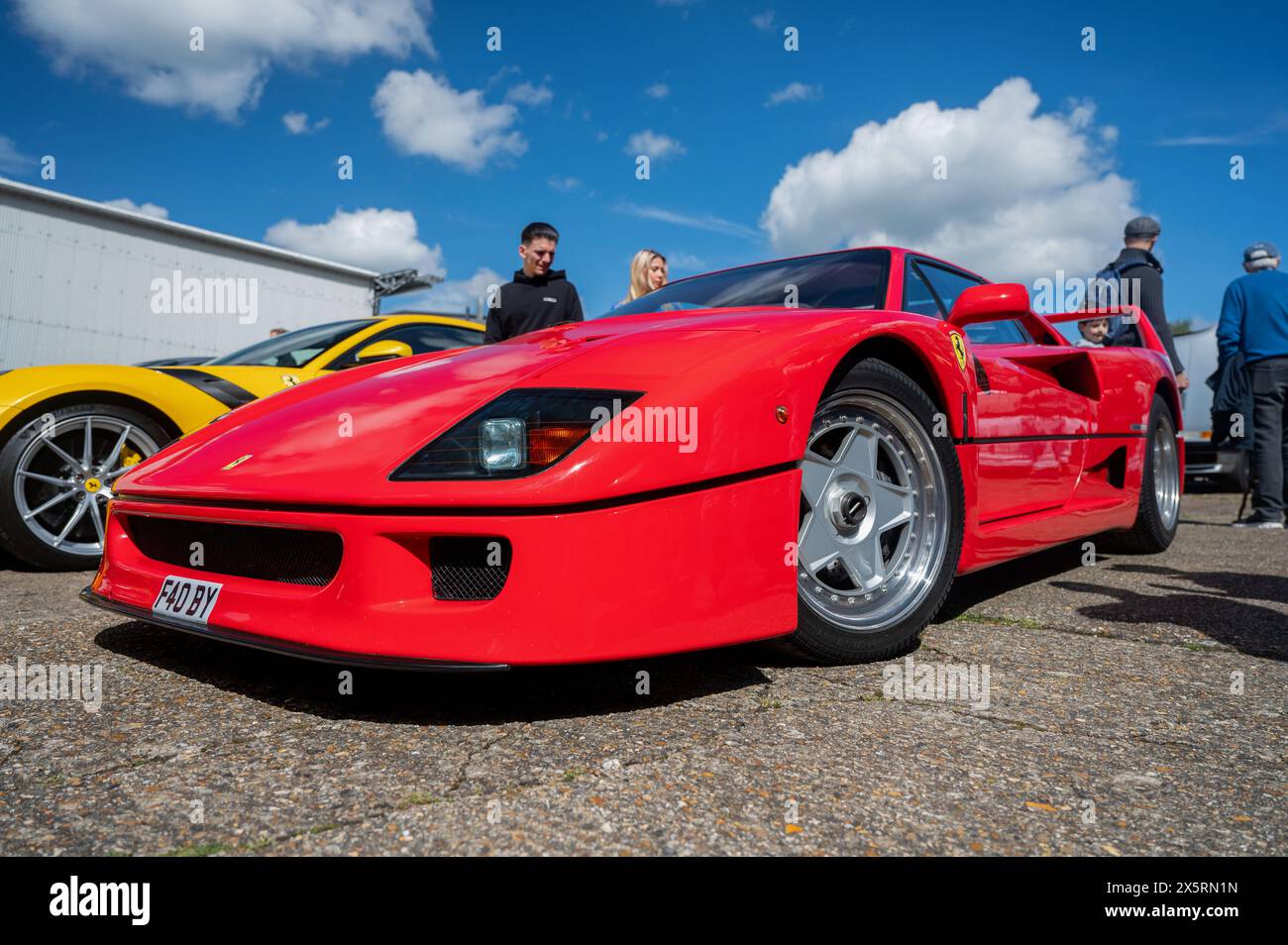 Italian car show at Brooklands museum in Surrey UK. Ferrari ...