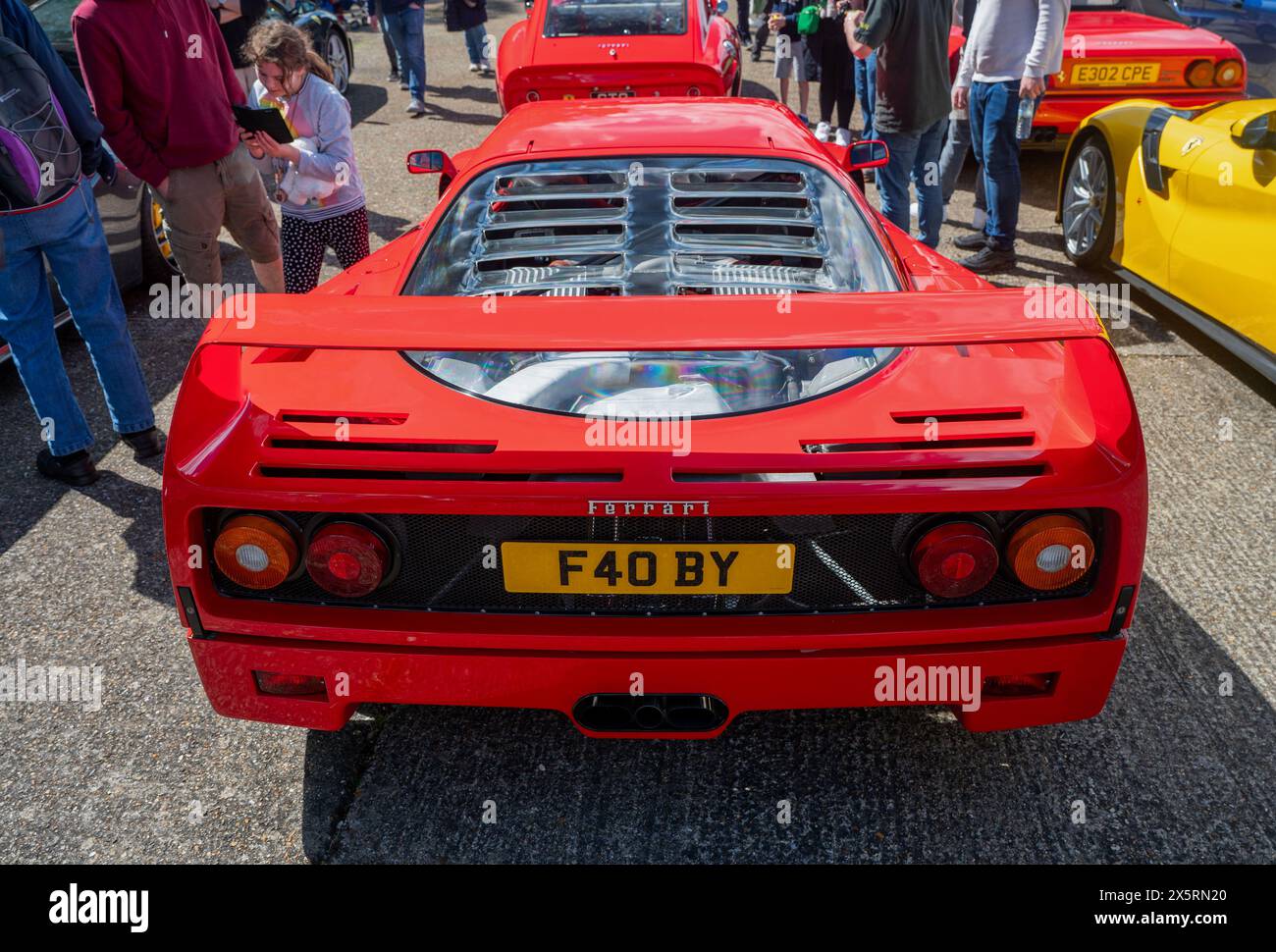 Italian car show at Brooklands museum in Surrey UK. Ferrari ...