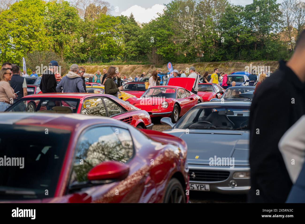 Italian car show at Brooklands museum in Surrey UK. Ferrari ...