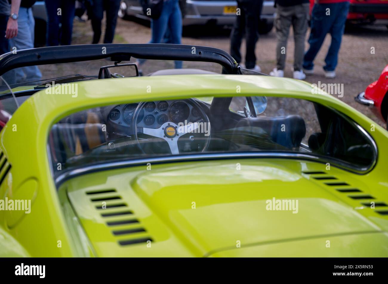 Italian car show at Brooklands museum in Surrey UK. Ferrari ...