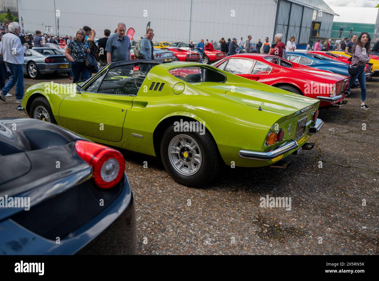 Italian car show at Brooklands museum in Surrey UK. Ferrari ...