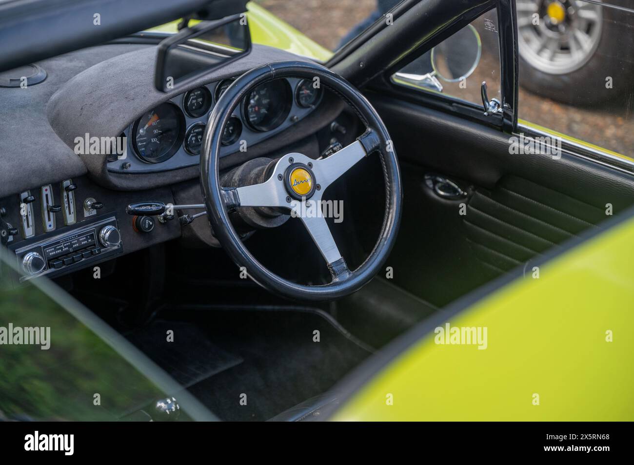 Italian car show at Brooklands museum in Surrey UK. Ferrari ...