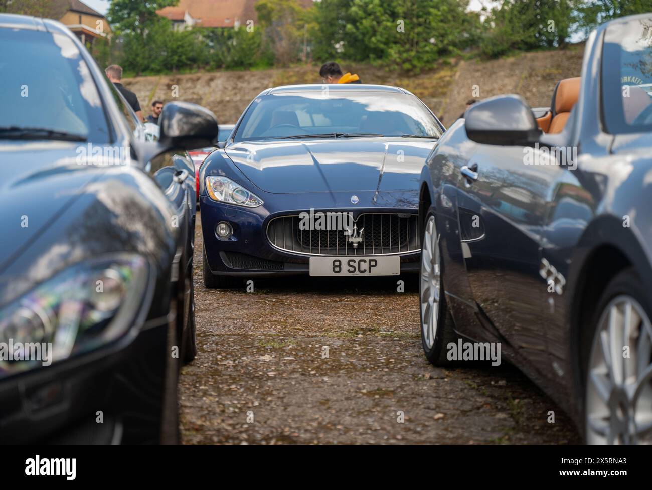 Italian car show at Brooklands museum in Surrey UK. Ferrari ...