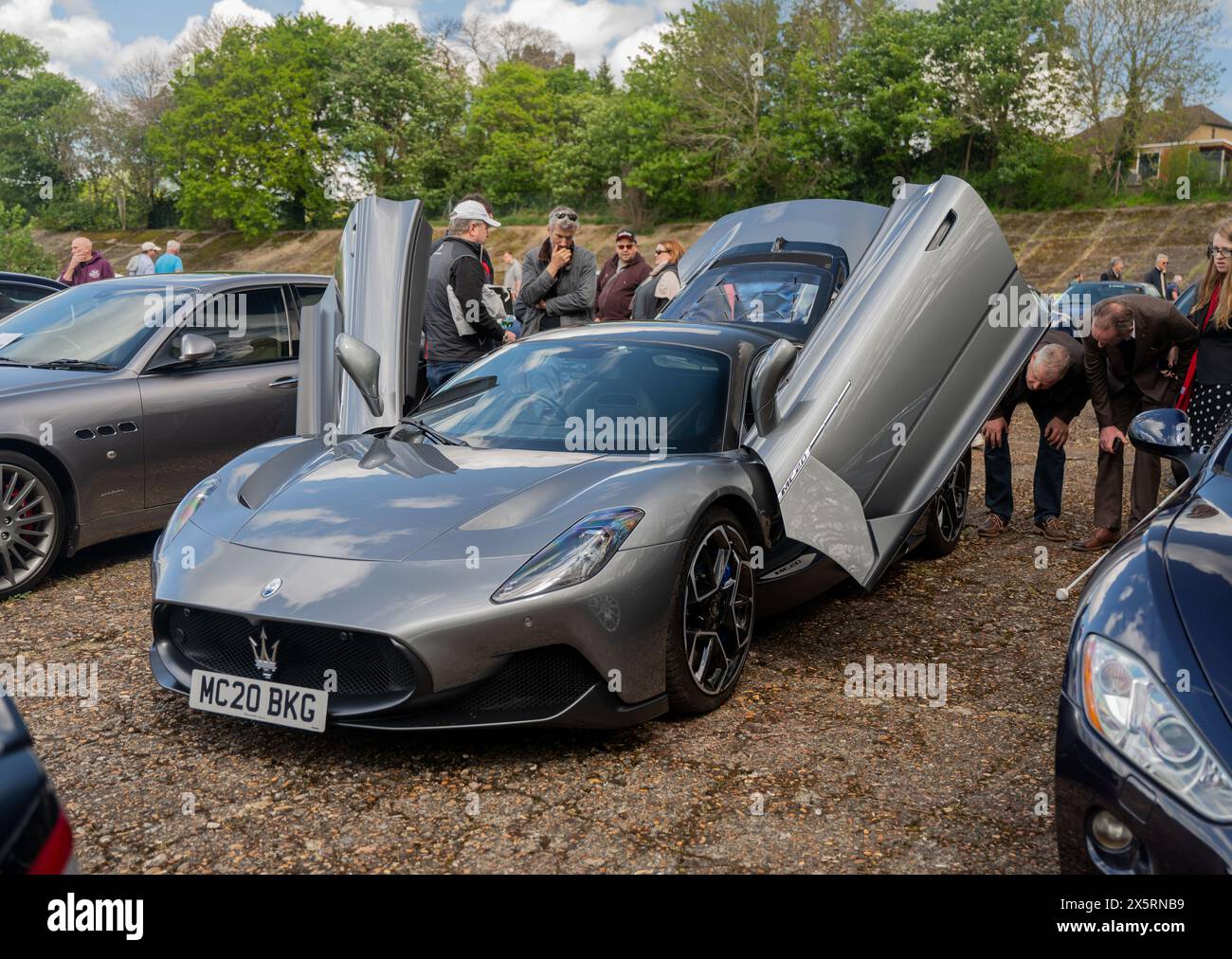 Italian car show at Brooklands museum in Surrey UK. Ferrari ...