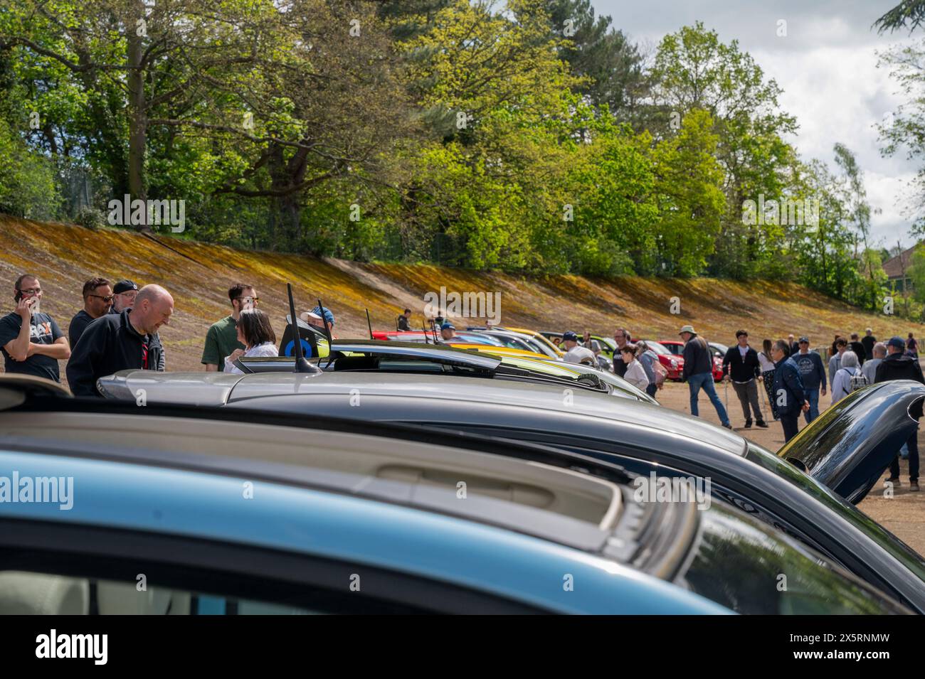 Italian car show at Brooklands museum in Surrey UK. Ferrari ...