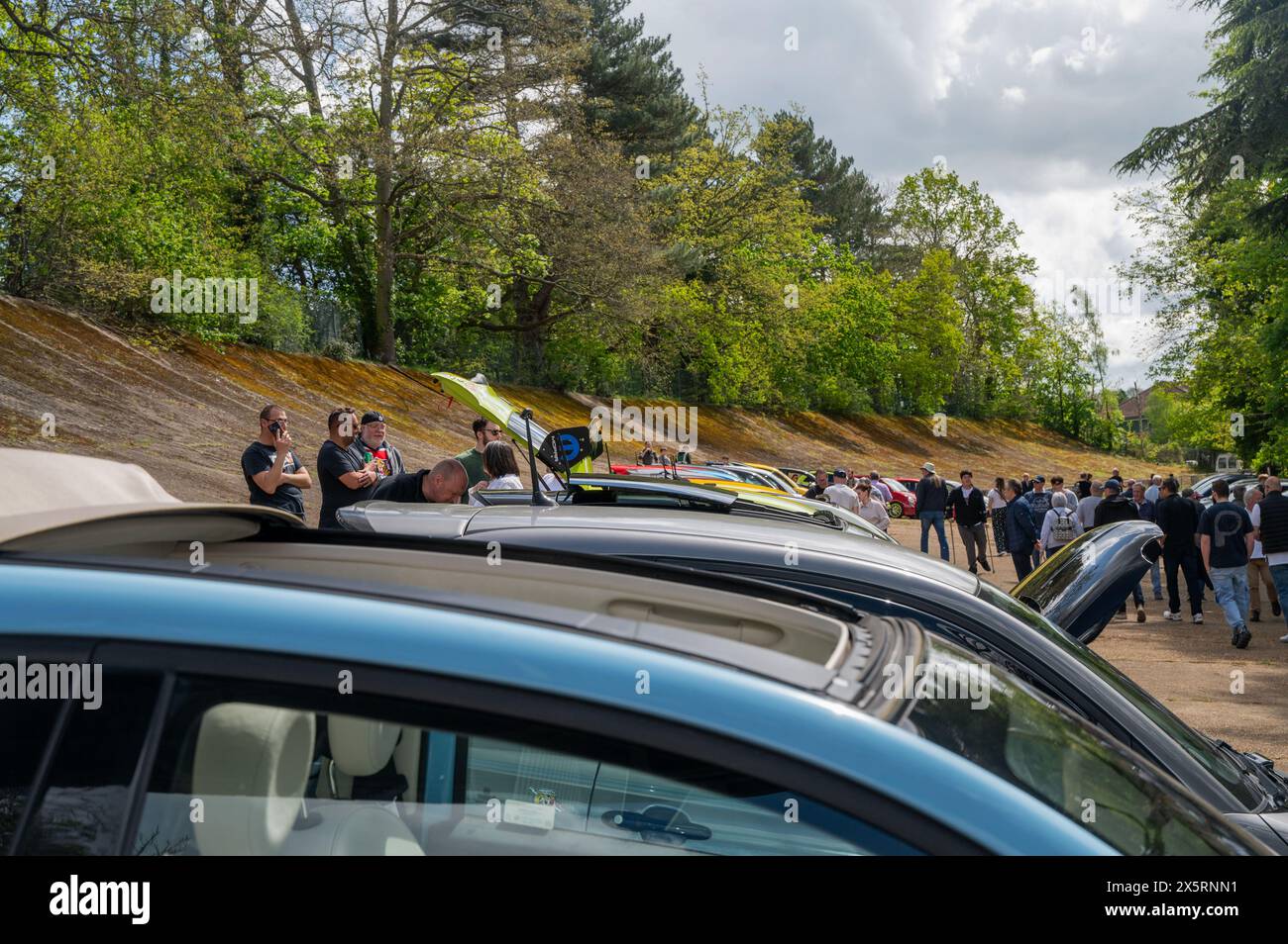Italian car show at Brooklands museum in Surrey UK. Ferrari ...