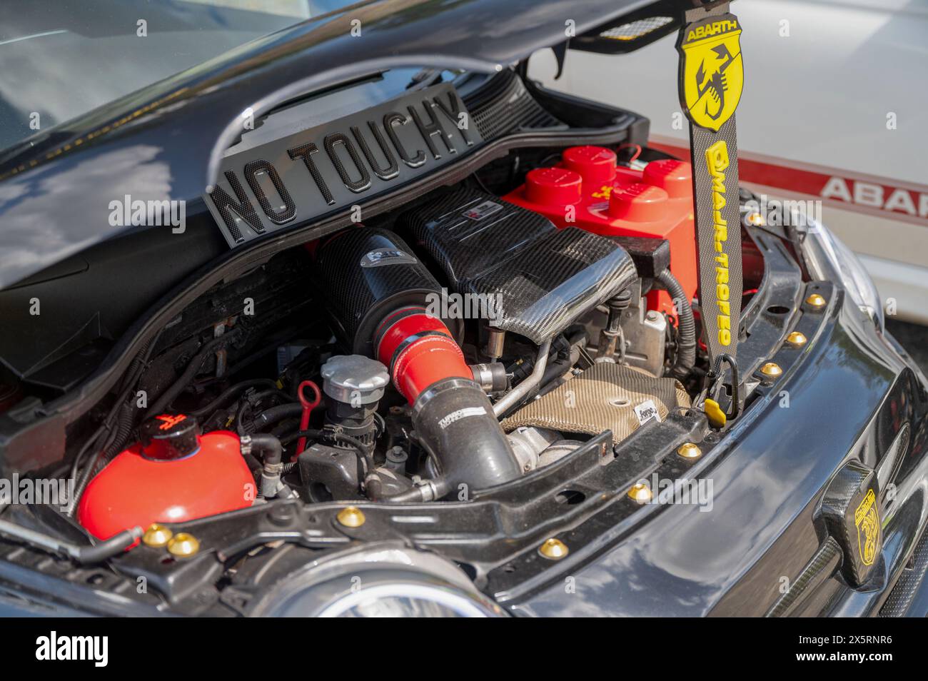 Italian car show at Brooklands museum in Surrey UK. Ferrari ...