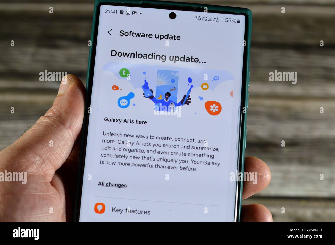 Cairo, Egypt, April 1 2024: Samsung software update for Samsung ...