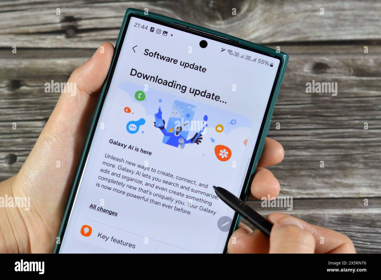 Cairo, Egypt, April 1 2024: Samsung software update for Samsung ...