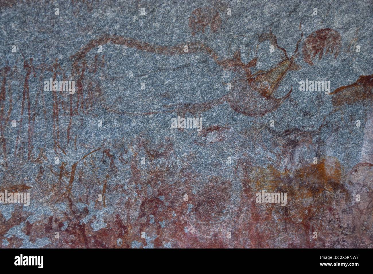 Zimbabwe. 1st May 2024. Ancient rock paintings at Domboshawa. Credit ...