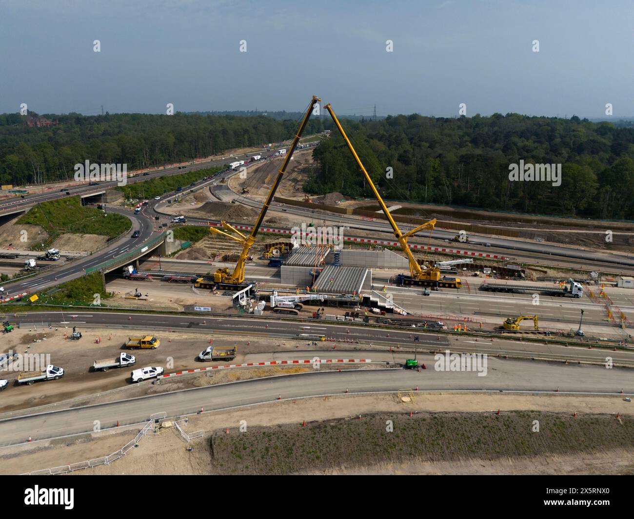 Engineering works taking place at the A3 Wisley interchange at Junction ...