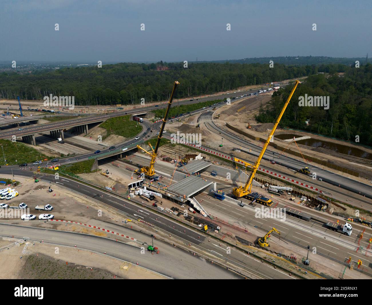 Engineering works taking place at the A3 Wisley interchange at Junction ...