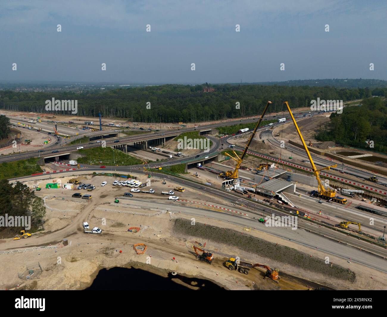 Engineering works taking place at the A3 Wisley interchange at Junction ...