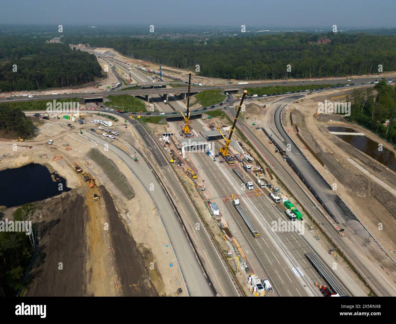 Engineering works taking place at the A3 Wisley interchange at Junction ...
