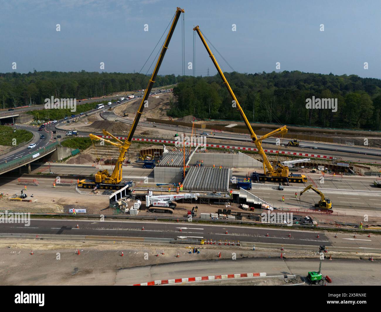 Engineering works taking place at the A3 Wisley interchange at Junction ...
