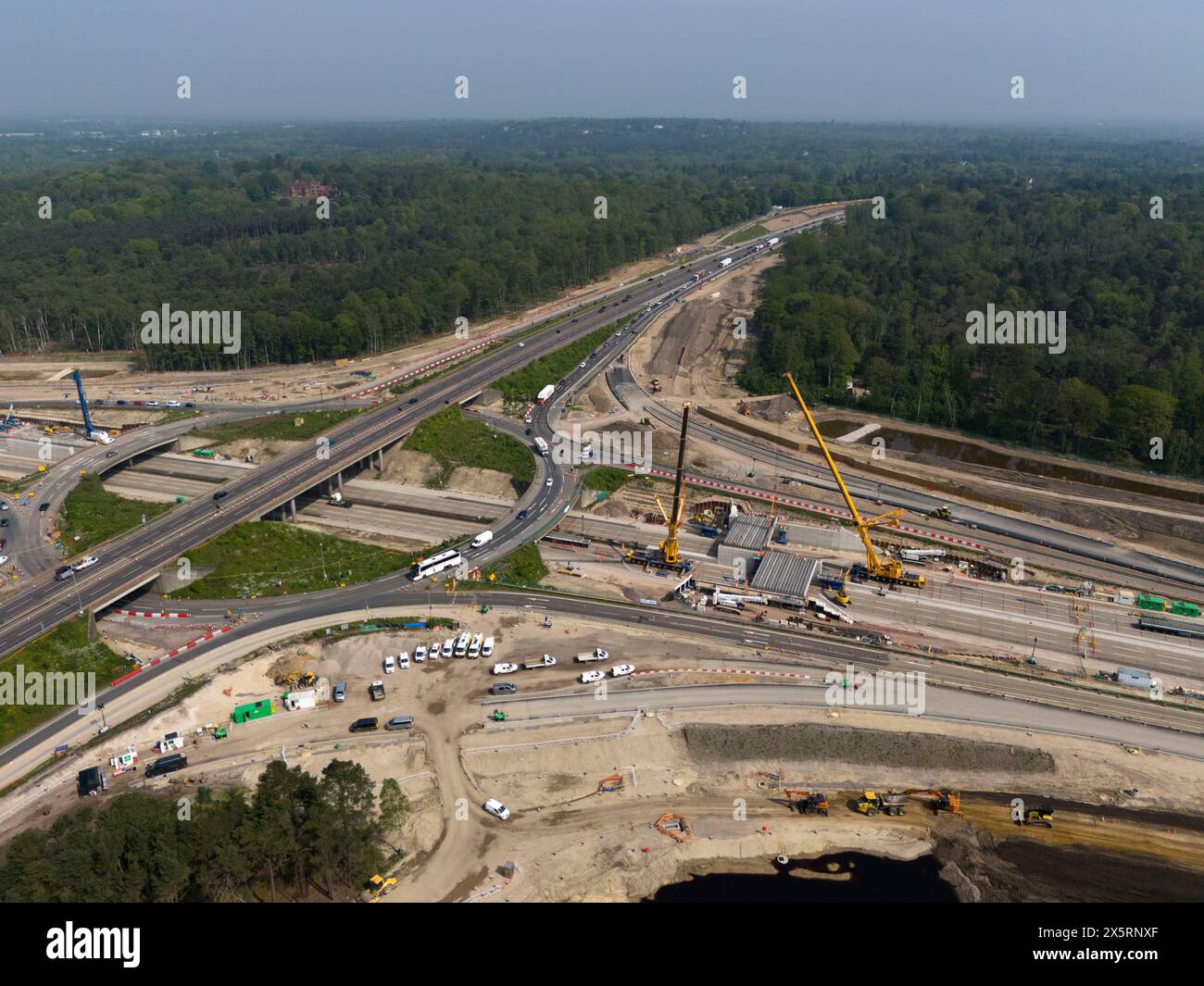Engineering works taking place at the A3 Wisley interchange at Junction ...