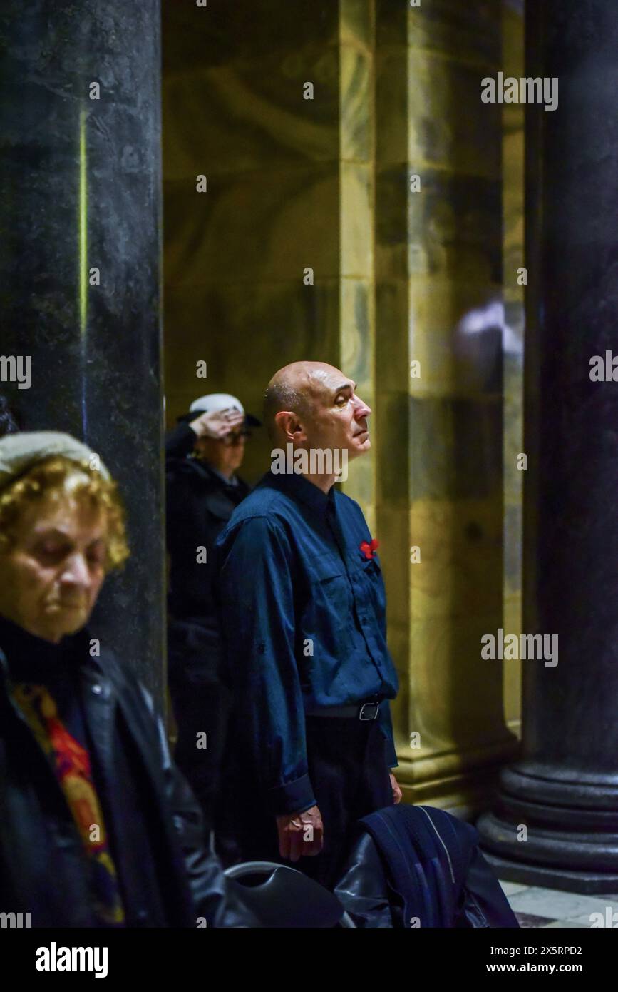 A family member of a veteran from the ex Soviet Union seen during the ...