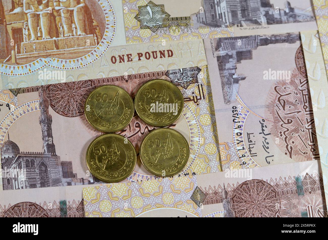 50 fifty piasters EGP coin, Commemorative issue, 50 years on October ...