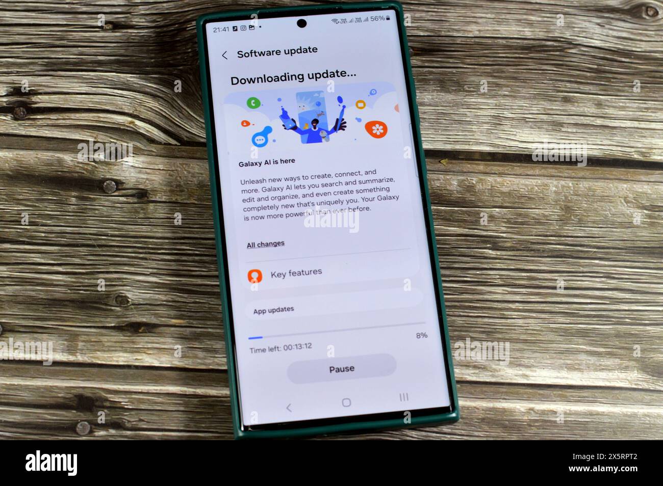 Cairo, Egypt, April 1 2024: Samsung software update for Samsung ...