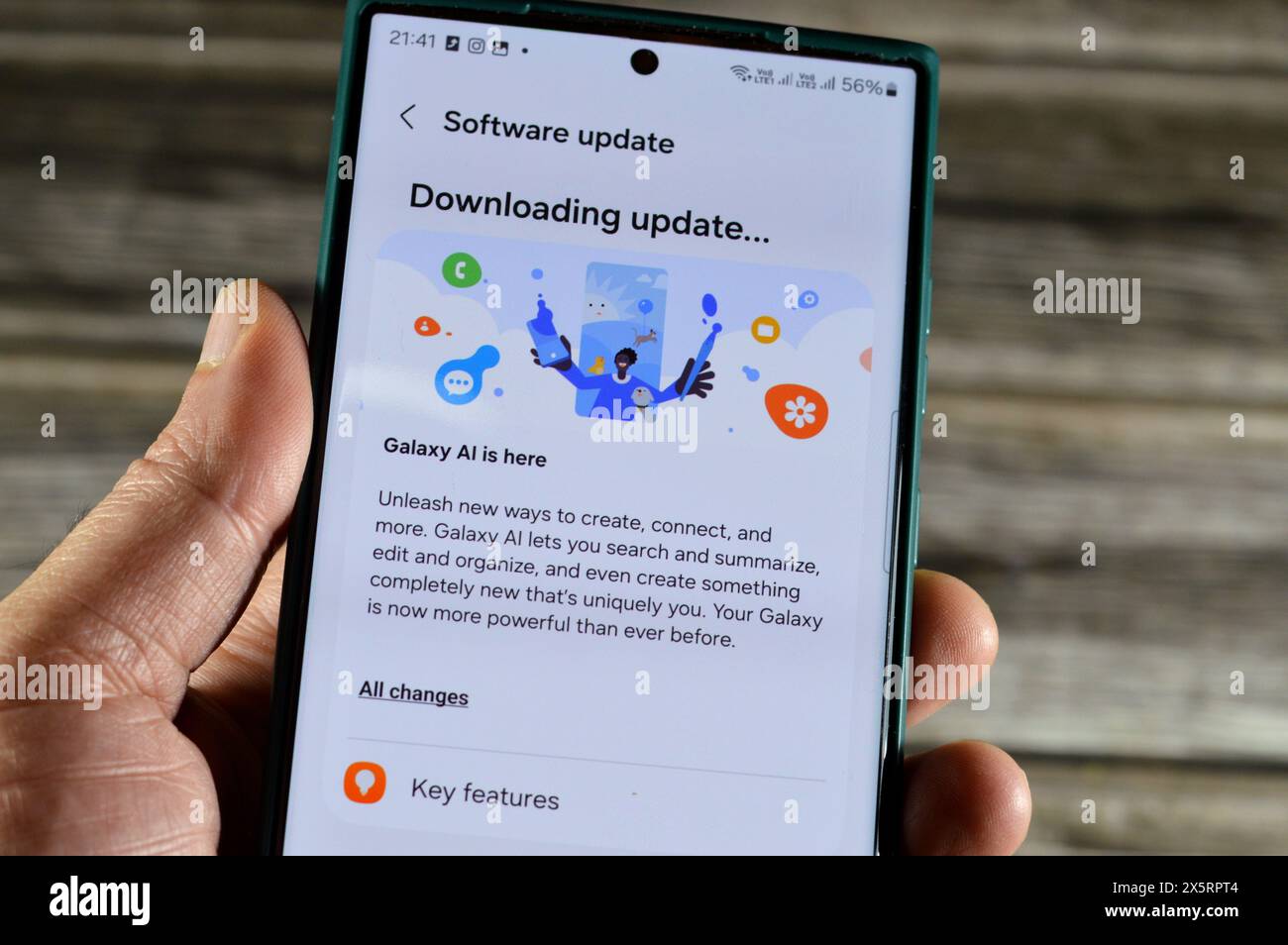 Cairo, Egypt, April 1 2024: Samsung software update for Samsung ...