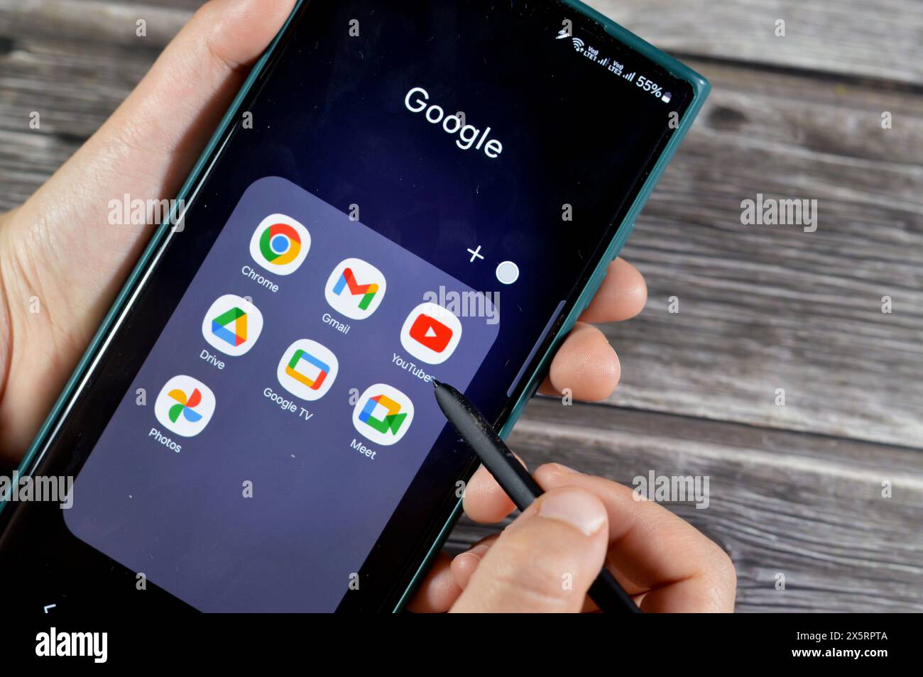 Cairo, Egypt, April 1 2024: Google applications on a Samsung smartphone ...