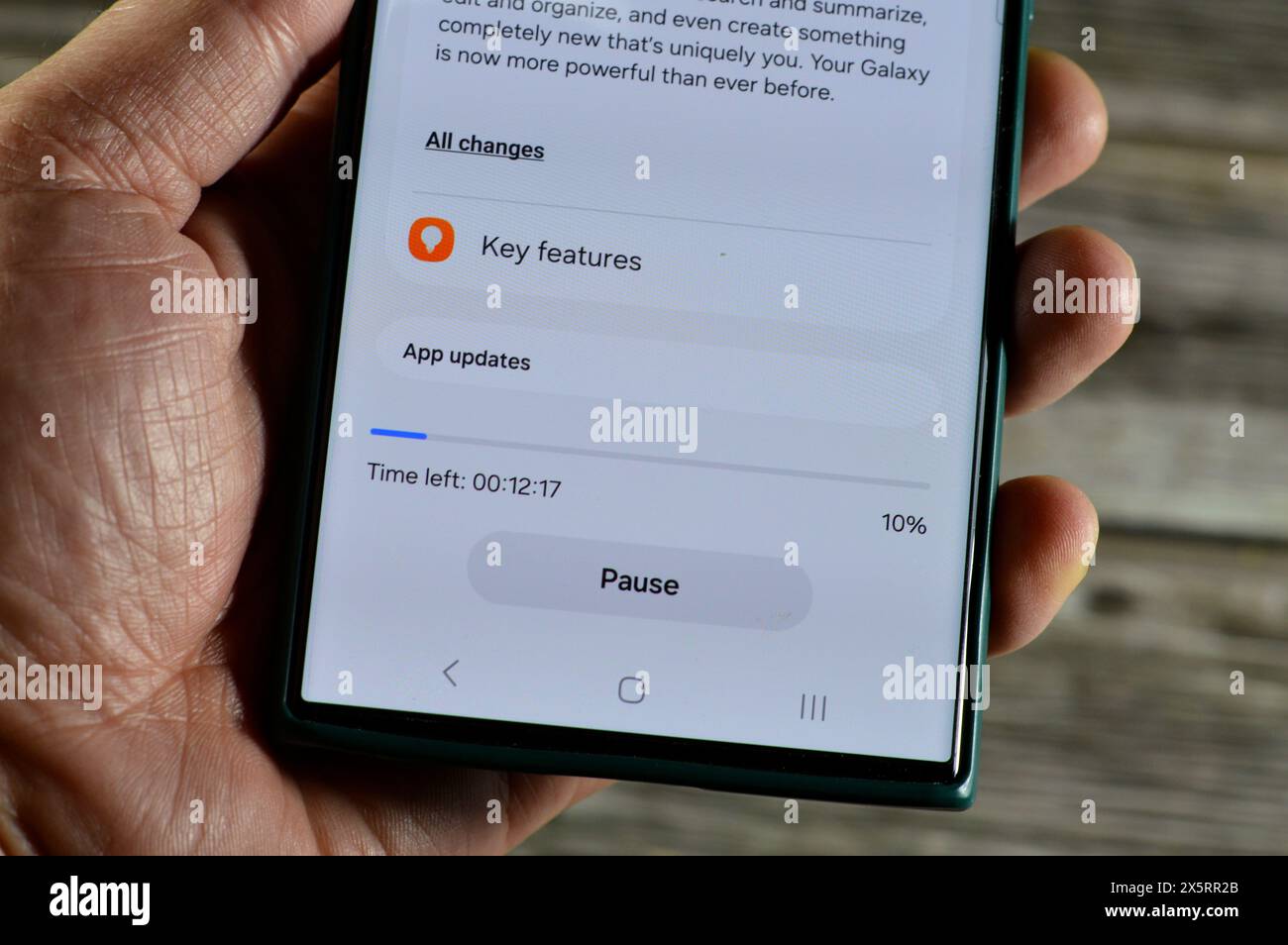 Cairo, Egypt, April 1 2024: Samsung software update for Samsung ...