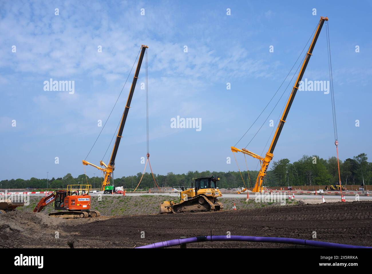 Engineering work taking place at the A3 Wisley interchange at Junction ...