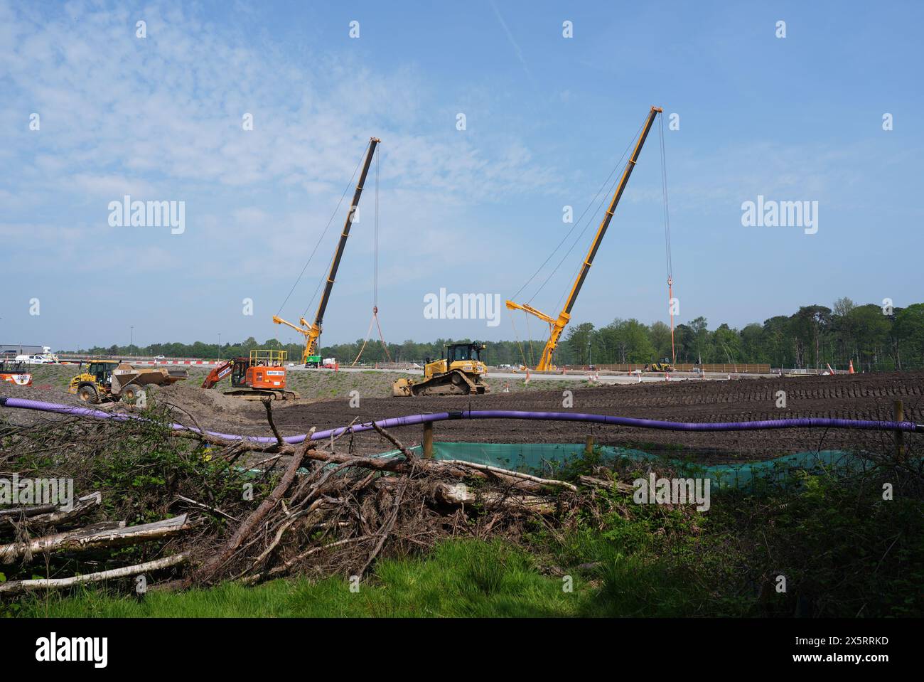 Engineering work taking place at the A3 Wisley interchange at Junction ...