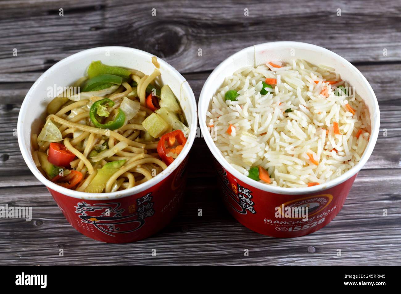 Cairo, Egypt, March 27 2024: Panda house Manchow wok Chinese food, long ...
